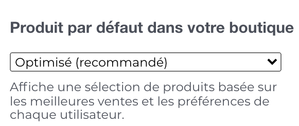 Comment changer le produit qui s'affiche par défaut sur la page de ma ...